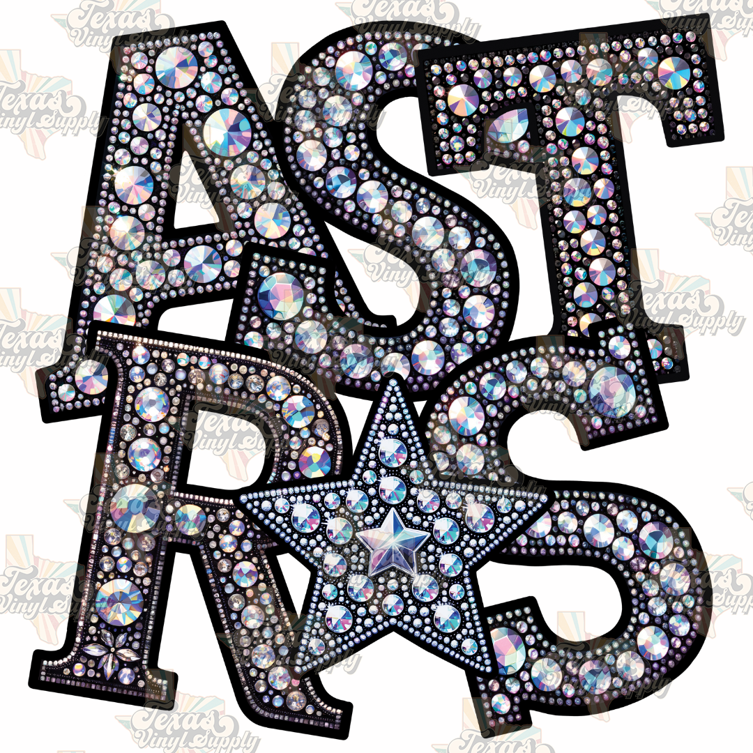 2025 Astros Faux Rhinestone | Texas Vinyl Supply