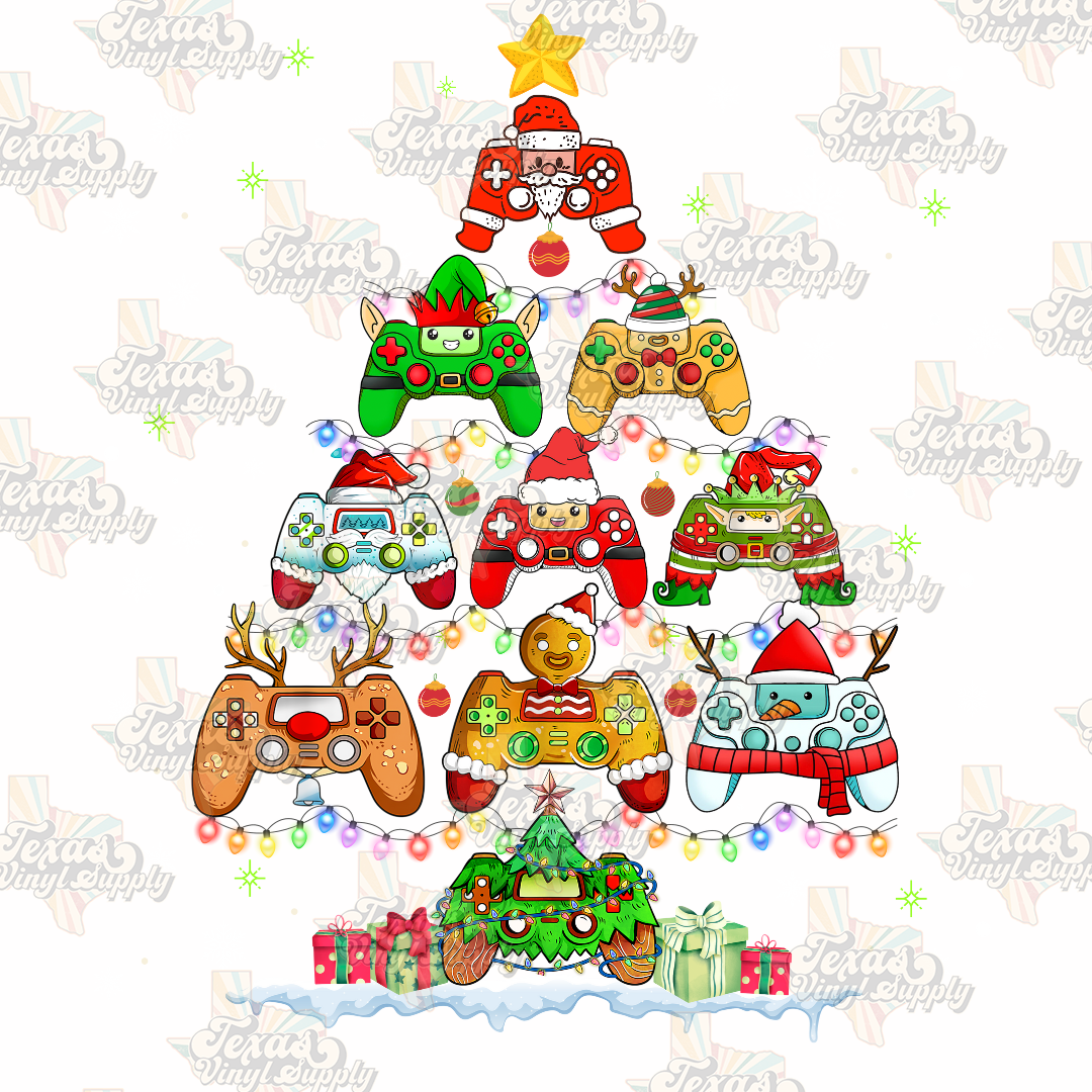 CH, Gamer Controller Christmas Tree Stack | Texas Vinyl Supply