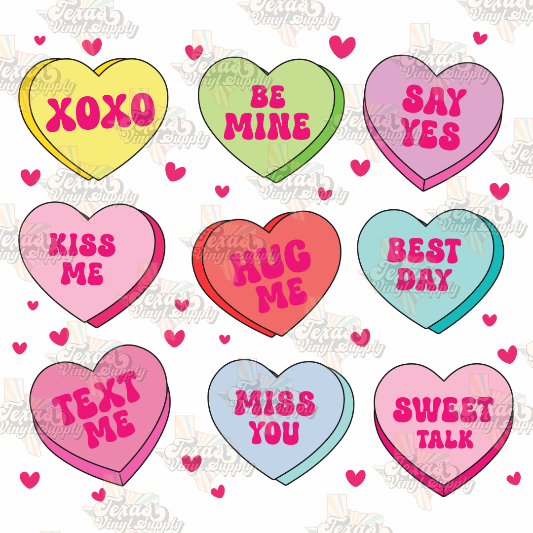 VAL-2025-53, Valentine's Day Candy Hearts, Sweet Quotes | Texas Vinyl ...