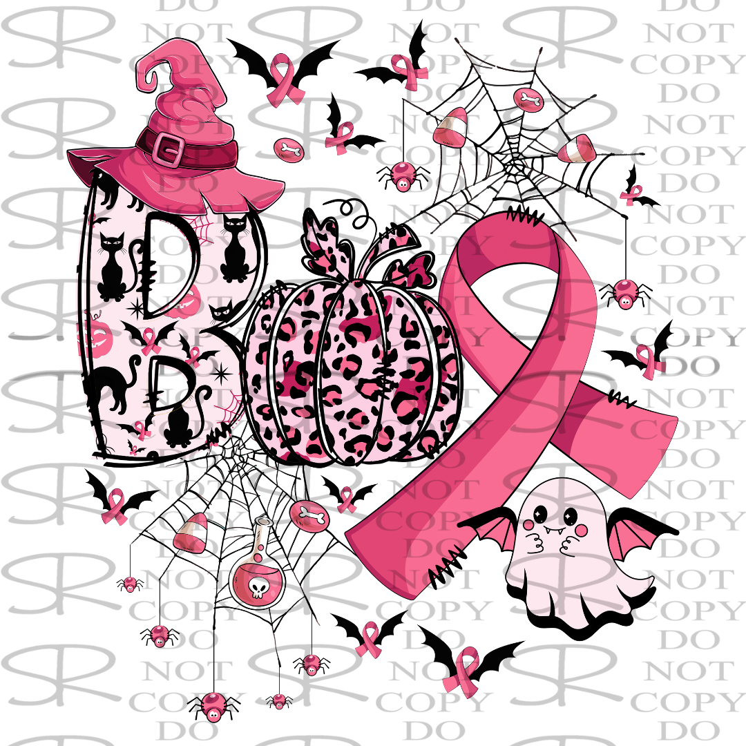 BC Boo Halloween Pink Ribbon Pumpkin | Texas Vinyl Supply